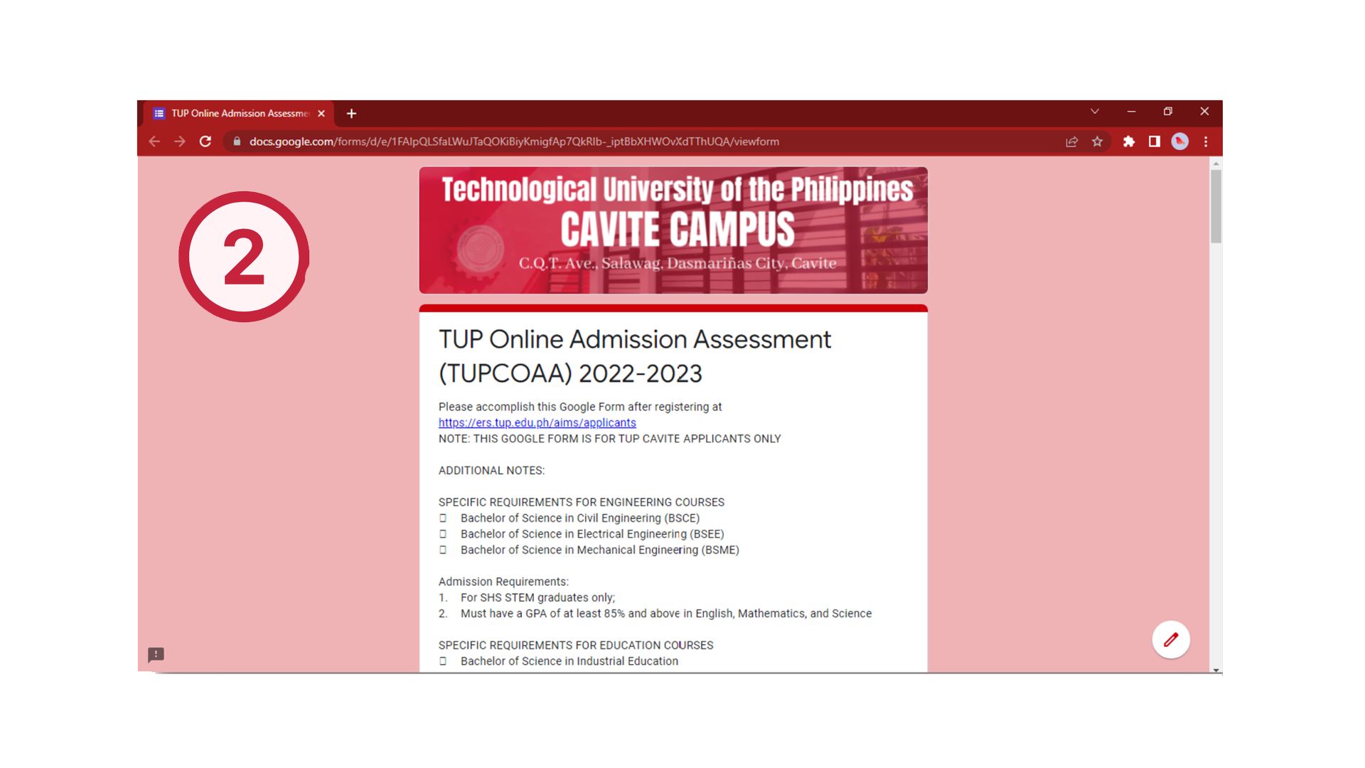 TUPC - Admission